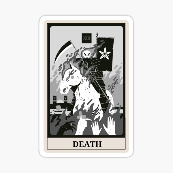 "Death Tarot Card Monotone Color Costume" Sticker for Sale by 27th-Tee ...