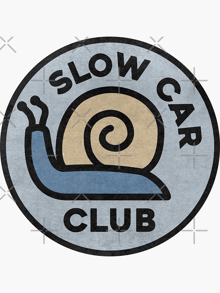 "Slow Car Club - Blue" Sticker for Sale by ApexFibers | Redbubble