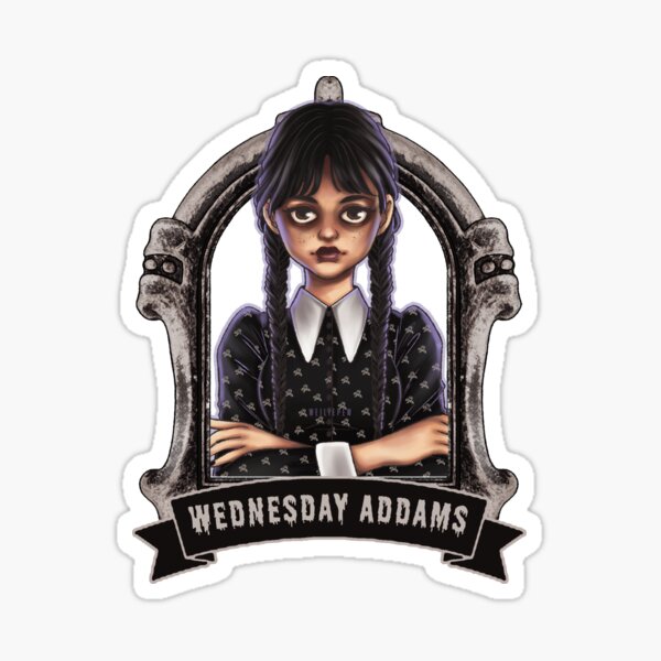 "Goth Girl Merlina Addams" Sticker for Sale by Weiliepew | Redbubble