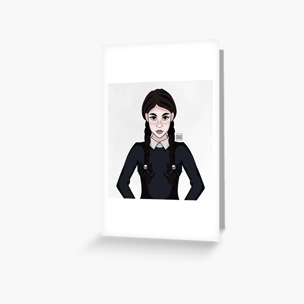 "Wednesday Addams Fan Art" Greeting Card for Sale by NicMobleyDraws ...