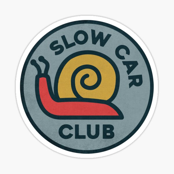 "Slow Car Club - Light Blue" Sticker for Sale by ApexFibers | Redbubble