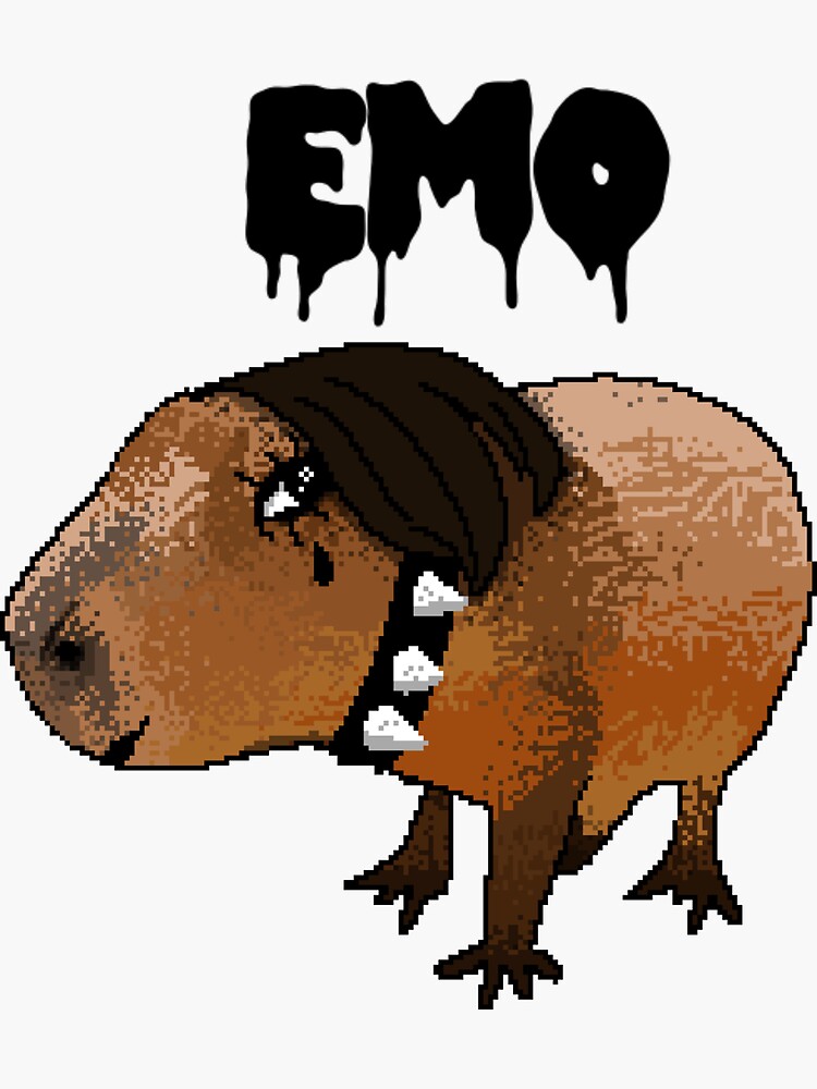 "Capybara Emo" Sticker for Sale by Pati-Nasc | Redbubble