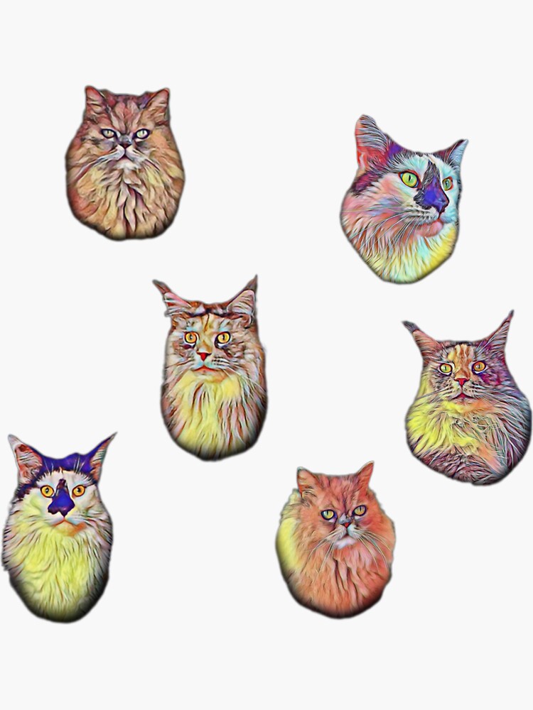 "Custom Cat Stickers 6-Pack" Sticker for Sale by MilliPaws | Redbubble