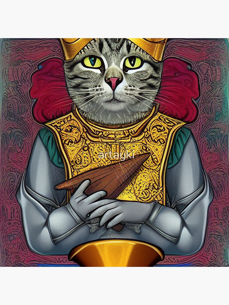 "Medieval Age Castle Lord Cat - Knight Cat" Sticker for Sale by artayki ...