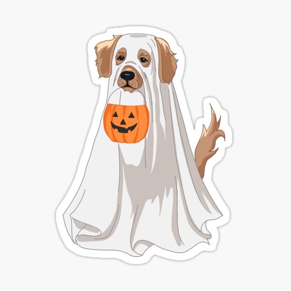 "Halloween Ghost Dog" Sticker for Sale by Al3Art | Redbubble
