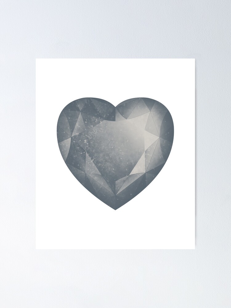 "Grey heart emoji" Poster for Sale by CorneliusDesign | Redbubble