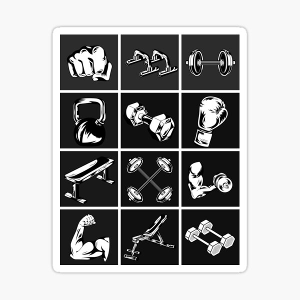 "Gym equipment" Sticker for Sale by Aleksa-shop1 | Redbubble