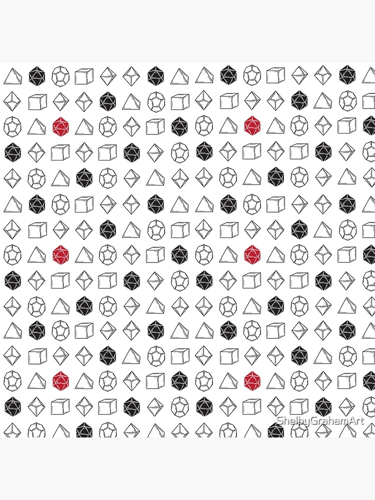 "White Dungeons and Dragons Dice Set D20 Pattern" Floor Pillow by ...