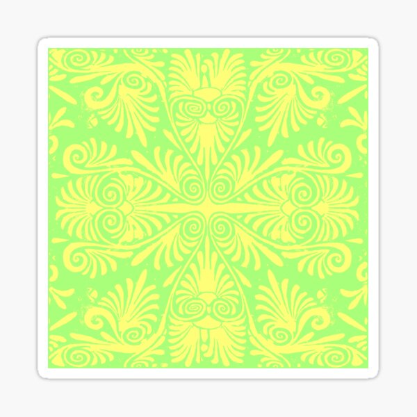 "Pattern Ancient Greek Yellow Green" Sticker for Sale by technai ...