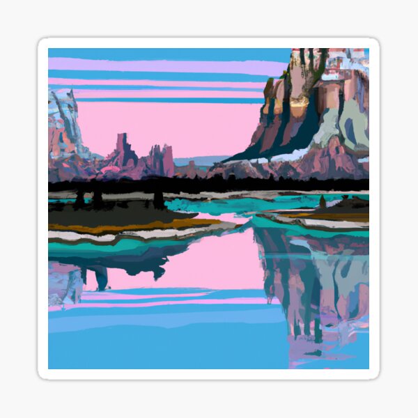 "Scenic Mountain View" Sticker for Sale by EggheadK8 | Redbubble