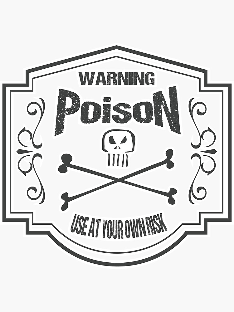 "Vintage Poison Label Grey" Sticker for Sale by SimonSay | Redbubble