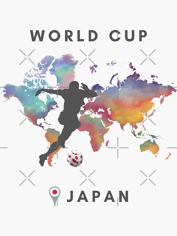 "World Cup Classic T-Shirt - World Map Design" Sticker for Sale by ...