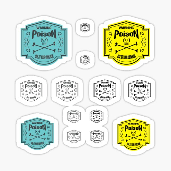 "Vintage Poison Label Grey #2" Sticker for Sale by SimonSay | Redbubble