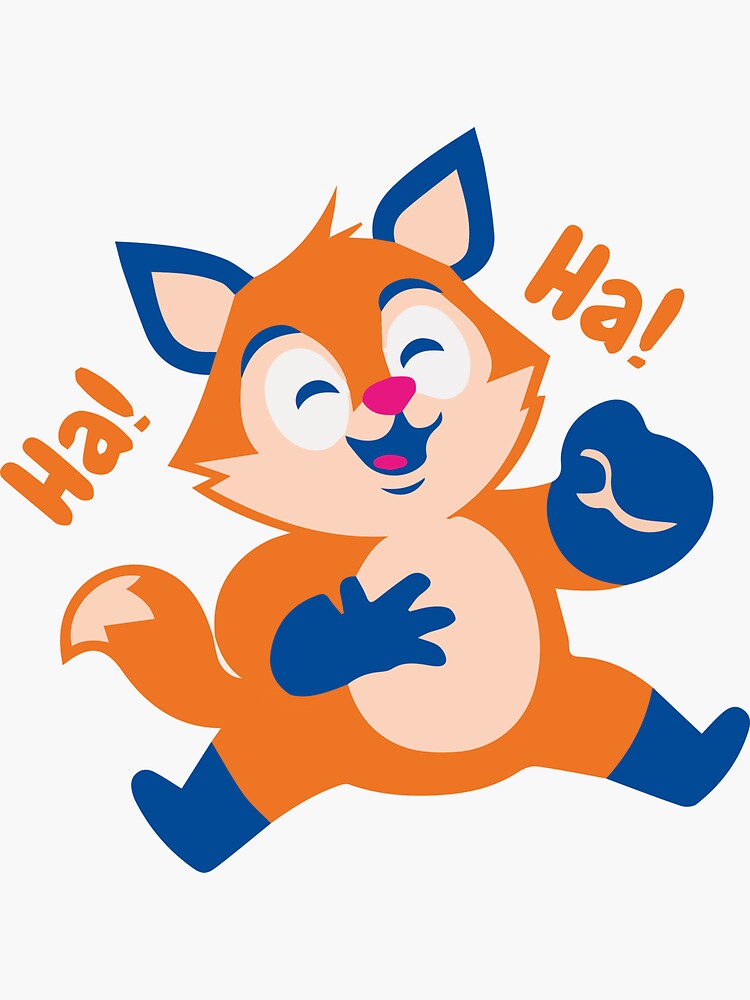 "Cute Fox animal with interactions like " laughter "" Sticker for Sale ...
