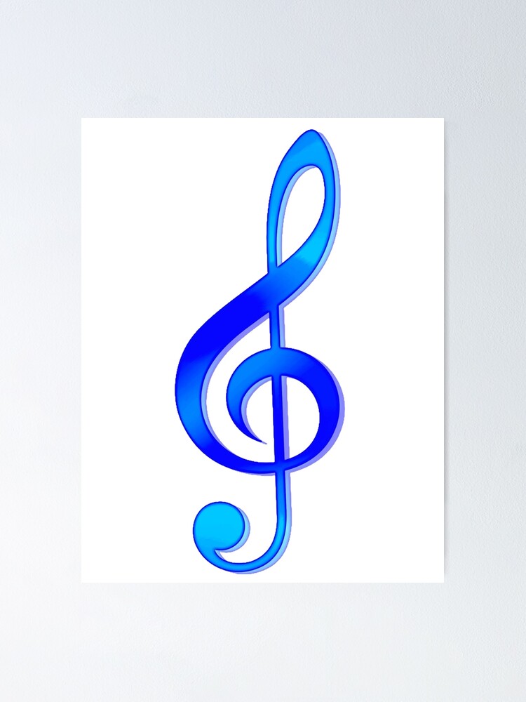 "Blue Treble Clef, Music Style" Poster for Sale by Dven-Clothes | Redbubble