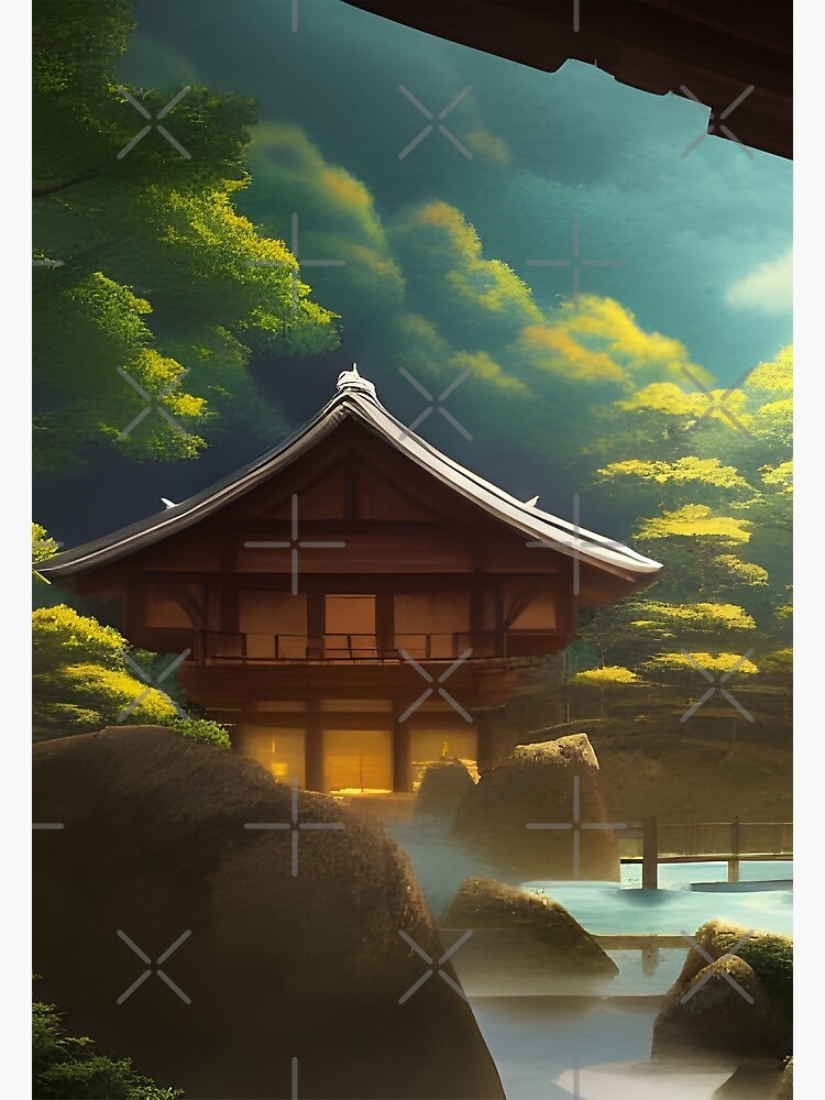 "Japanese onsen" Poster for Sale by MangetsuArt | Redbubble