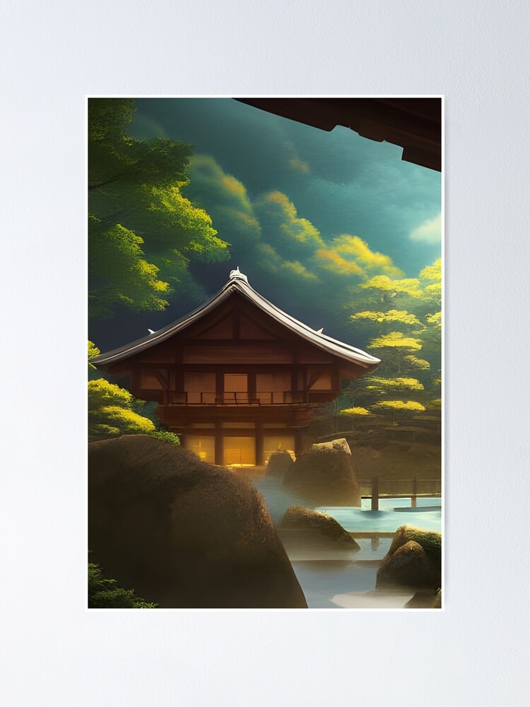 "Japanese onsen" Poster for Sale by MangetsuArt | Redbubble