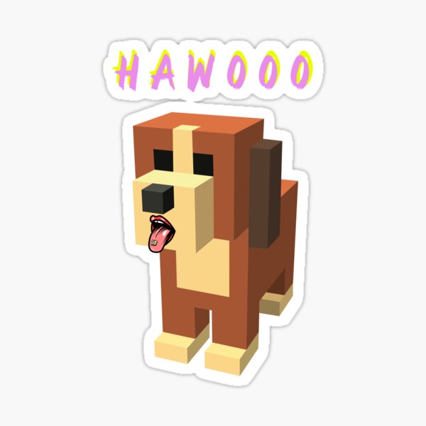 "cute wooden dog bark hawooo" Sticker for Sale by QANDK | Redbubble