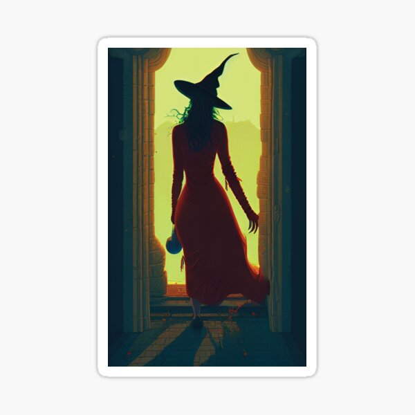 "Witch in a Red Robes and Hat " Sticker for Sale by IWantHolidays ...