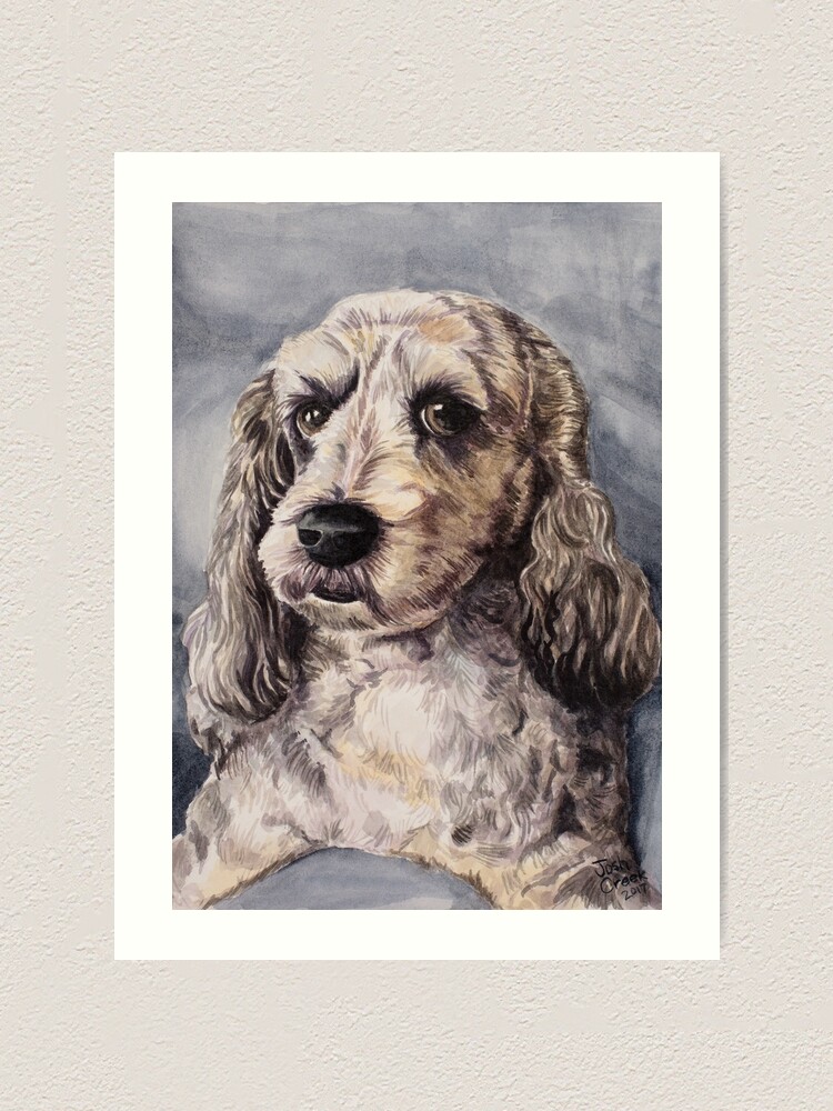 "Cockapoo Dog Watercolor Painting" Art Print for Sale by CreekCreative ...