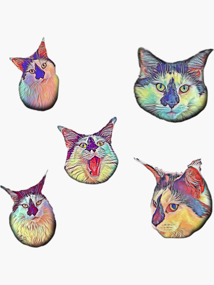 "Custom Cat Stickers 5-Pack" Sticker for Sale by MilliPaws | Redbubble