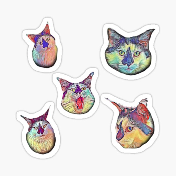 "Custom Cat Stickers 5-Pack" Sticker for Sale by MilliPaws | Redbubble