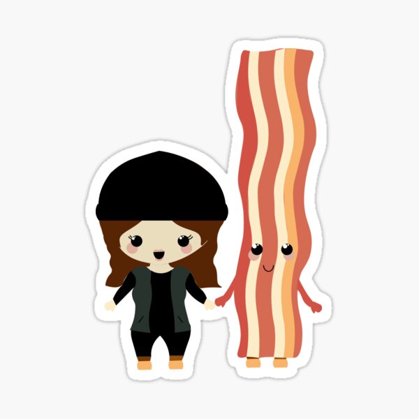 "Print of girl and bacon" Sticker for Sale by Mallure | Redbubble