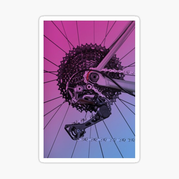 "Bike cassette gear macro grained digitally colored photo. Bicycles ...