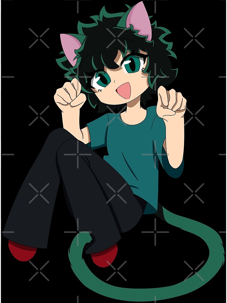 "Cat Boy Deku" Poster for Sale by AppleAnne | Redbubble