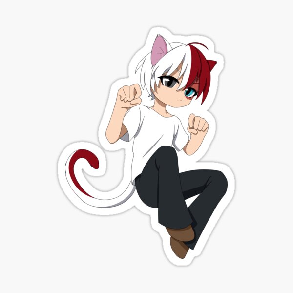 "Cat Boy Todoroki" Sticker for Sale by AppleAnne | Redbubble