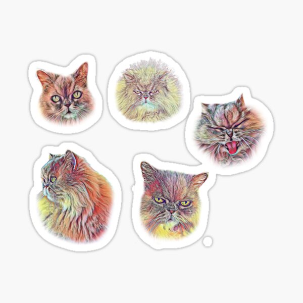 "Custom Cat Stickers 5-Pack [2]" Sticker for Sale by MilliPaws | Redbubble