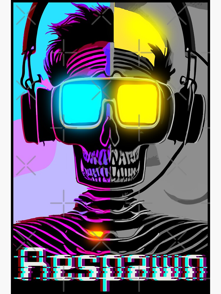 "Skull Respawn Game" Sticker for Sale by DistortedBrain | Redbubble