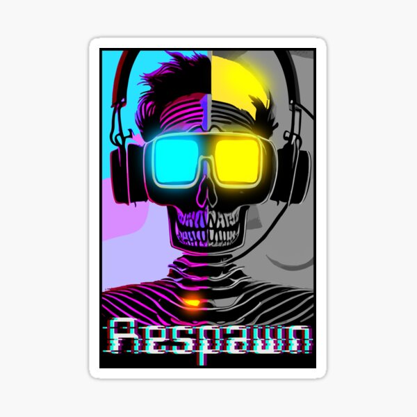 "Skull Respawn Game" Sticker for Sale by DistortedBrain | Redbubble