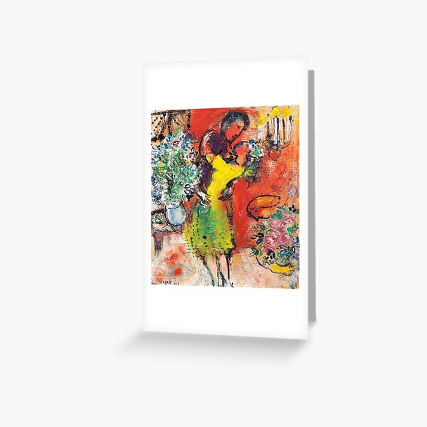 "marc chagall Marc Chagall Couple at the Candelabra" Greeting Card for ...