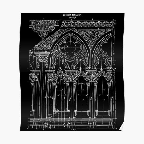 Póster «Esquemas de la arquitectura gótica Ventanas de la catedral» de bldpsrpingel | Redbubble