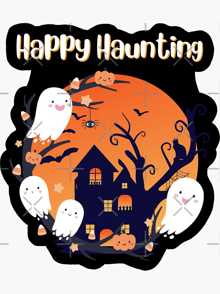 "Kawaii Cute and Spoopy Ghosts Haunted House Halloween Candy Pumpkin ...