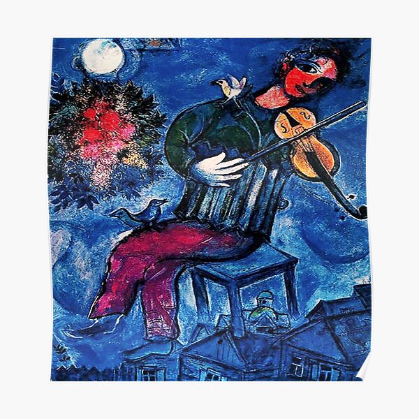 "marc chagall the blue fiddler" Poster for Sale by Yacinshoping | Redbubble
