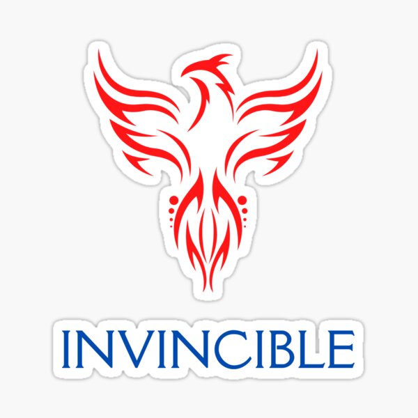"INVINCIBLE" Sticker for Sale by CoolDesign2000 | Redbubble