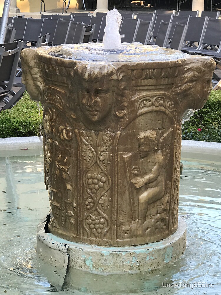 "COURTYARD FOUNTAIN" Sticker for Sale by UncleTony855Inc | Redbubble