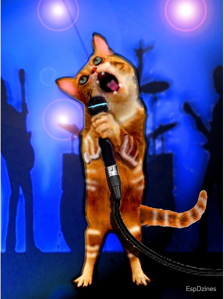 "espdzines-cat singer" Poster for Sale by EspDzines | Redbubble