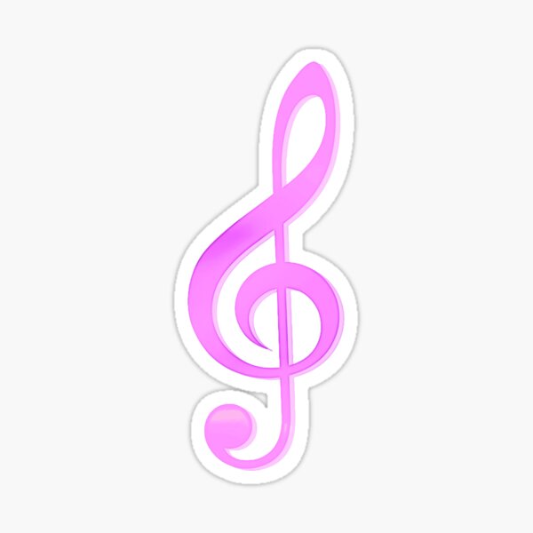 "Pink Treble Clef, Music Style" Sticker for Sale by Dven-Clothes ...