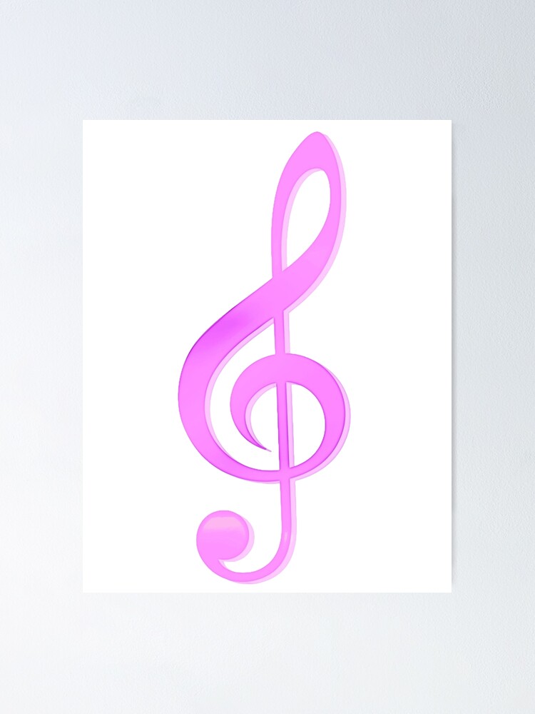 "Pink Treble Clef, Music Style" Poster for Sale by Dven-Clothes | Redbubble