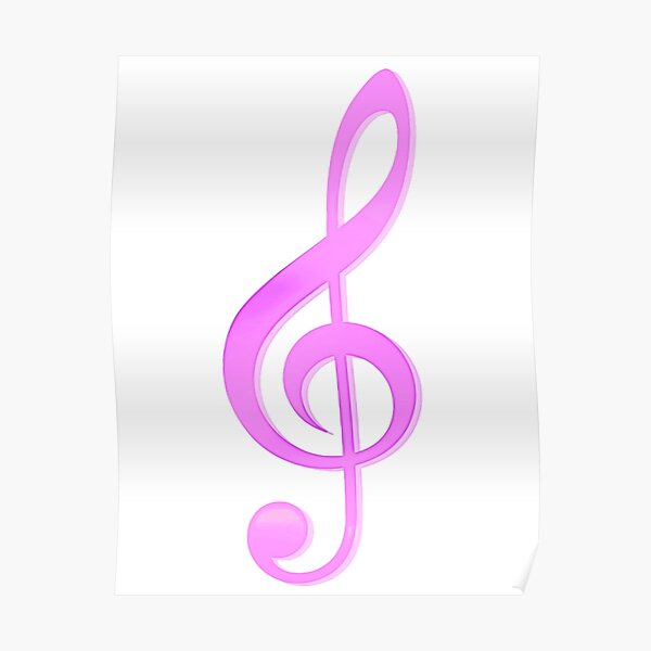 "Pink Treble Clef, Music Style" Poster for Sale by Dven-Clothes | Redbubble