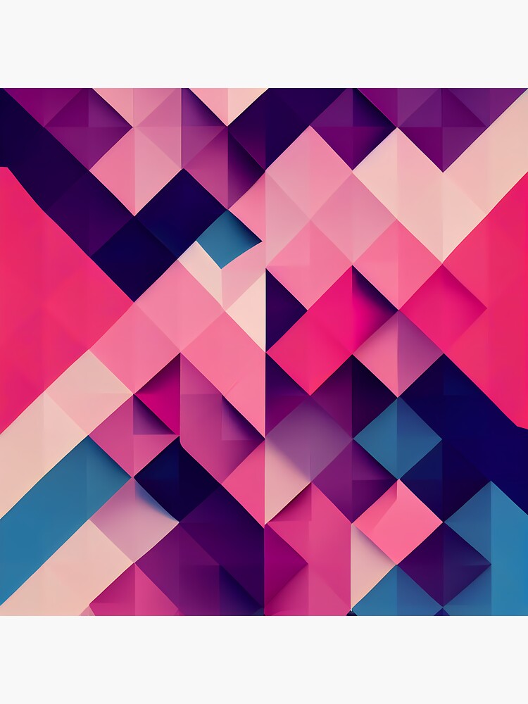 "Pink, blue and purple geometric shapes" Sticker for Sale by njiiz ...