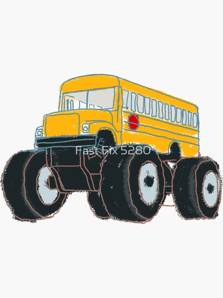 "Monster School Bus" Sticker for Sale by rubiconfound | Redbubble