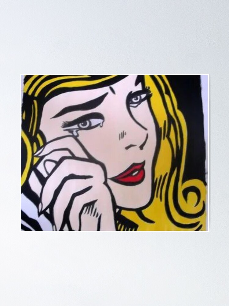 "Crying woman oil painting by roy lichtenstein " Poster for Sale by ...