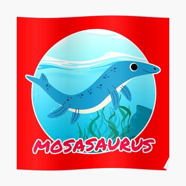 "cartoon mosasaurus" Poster for Sale by gelvezg | Redbubble
