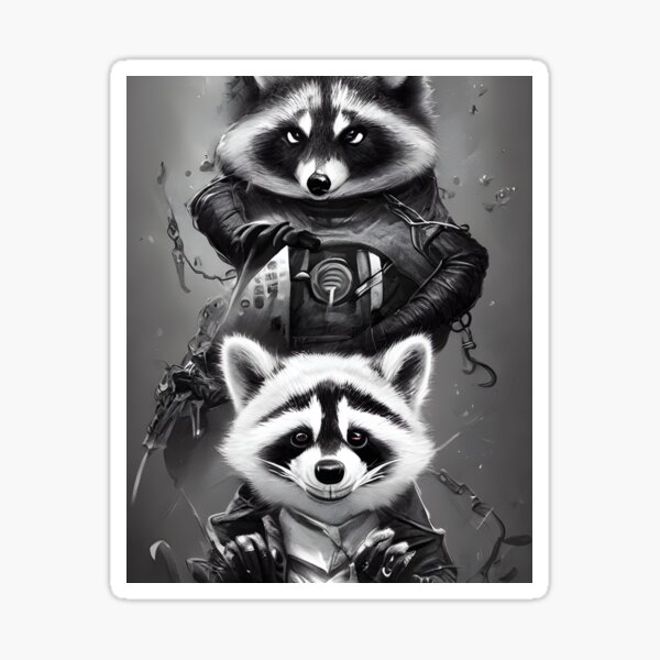 "Mr. Raccoon Evil Grin" Sticker for Sale by RaphaelRaccoon | Redbubble
