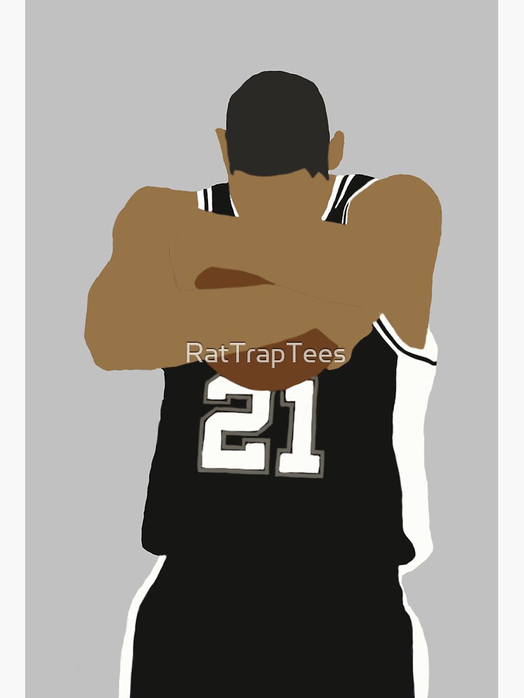 "Tim Duncan Ball Hug" Art Board Print for Sale by RatTrapTees | Redbubble