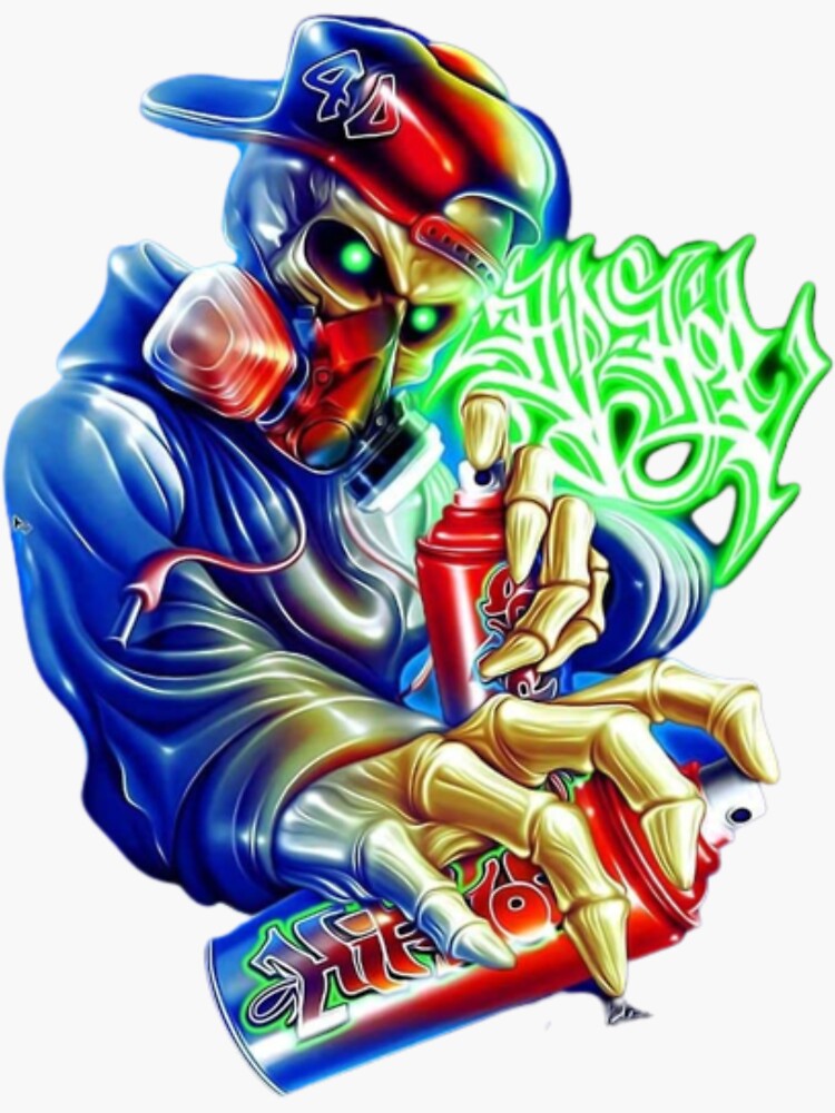 "Graffiti Skeleton Artist" Sticker for Sale by CopeShop | Redbubble